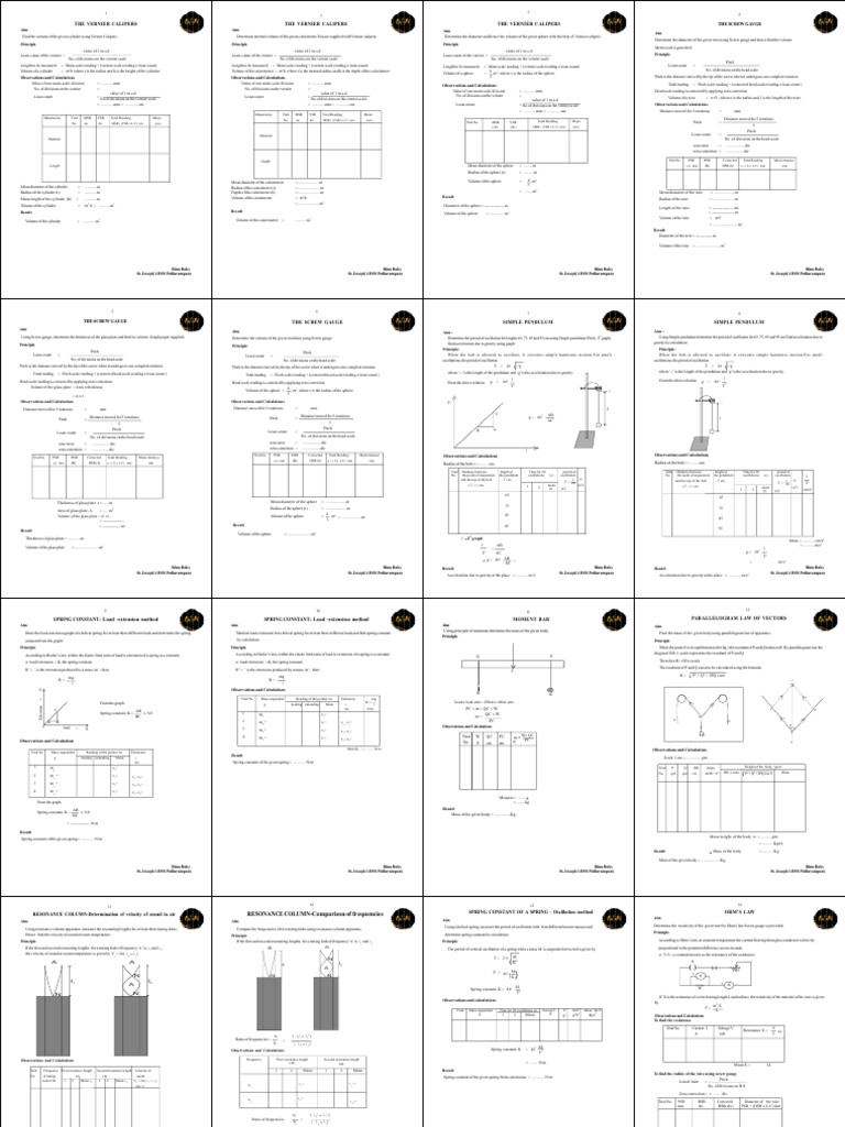 Volume Measurement Using Vernier Calipers | PDF | Sphere | Pendulum