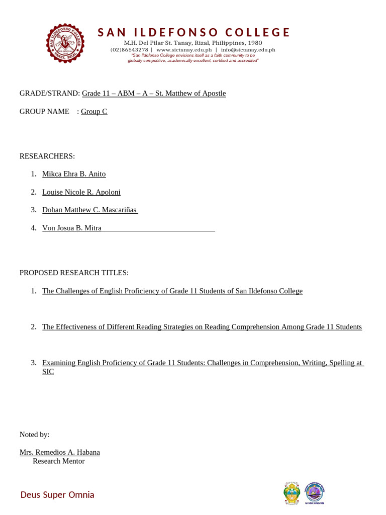 Research Title Template | PDF