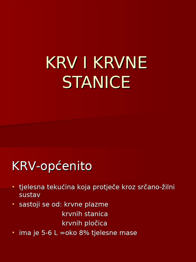 KRV I Krvne Stanice | PDF