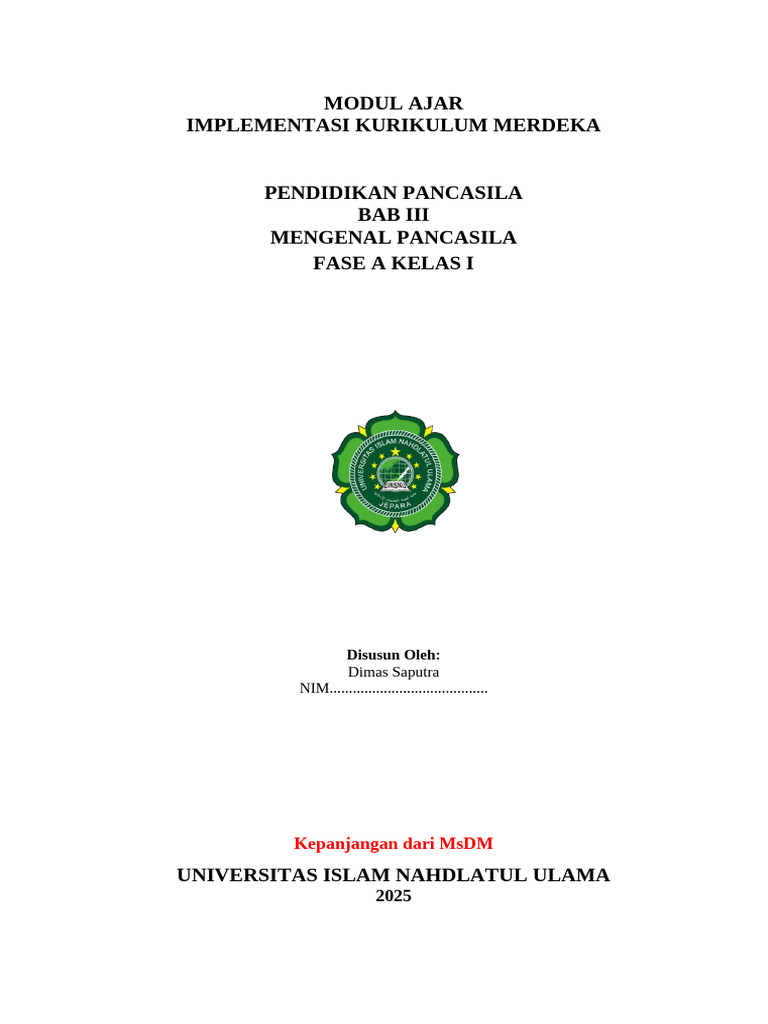 MSDM MODUL DIMAS KELAS 1 | PDF