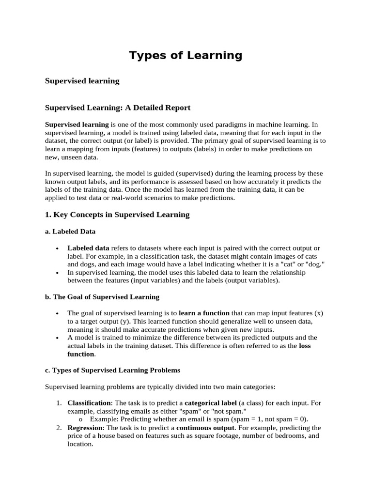 UNIT 1 - Types of Learning | PDF | Cluster Analysis | Support Vector ...