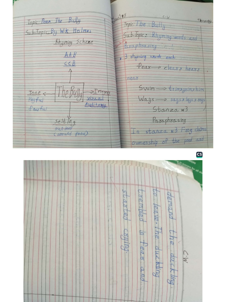 CL5 - Englit - Notebook-Poem Work | PDF