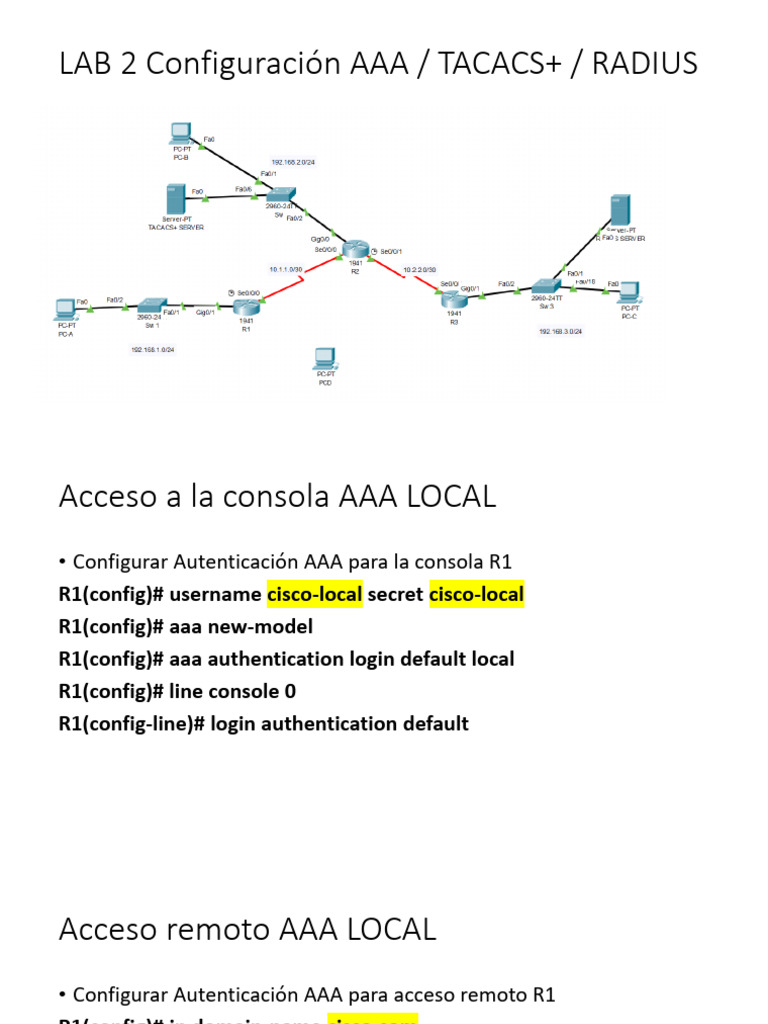 AAA Configuration for R1, R2, R3 | PDF
