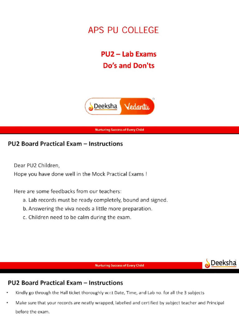 2pu practical exam instructions | PDF