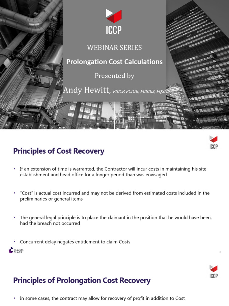 23 03 23 ICCP Calculating Prolongation Costs | PDF | Economies | Business