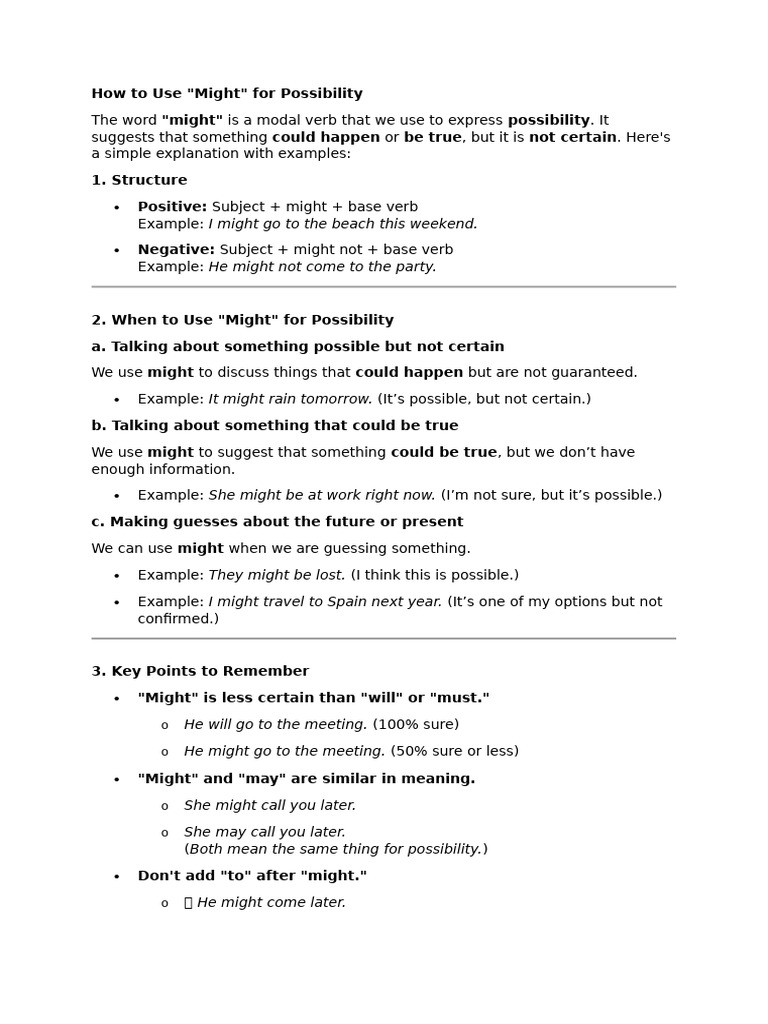Possibility | PDF | Verb