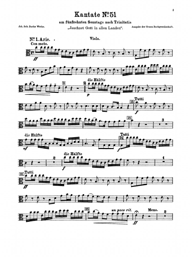 Violas_Bach_Cantata 51 | PDF