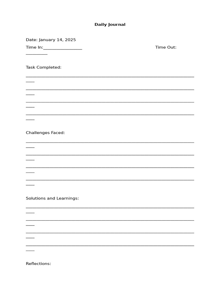 Daily Journal Format | PDF