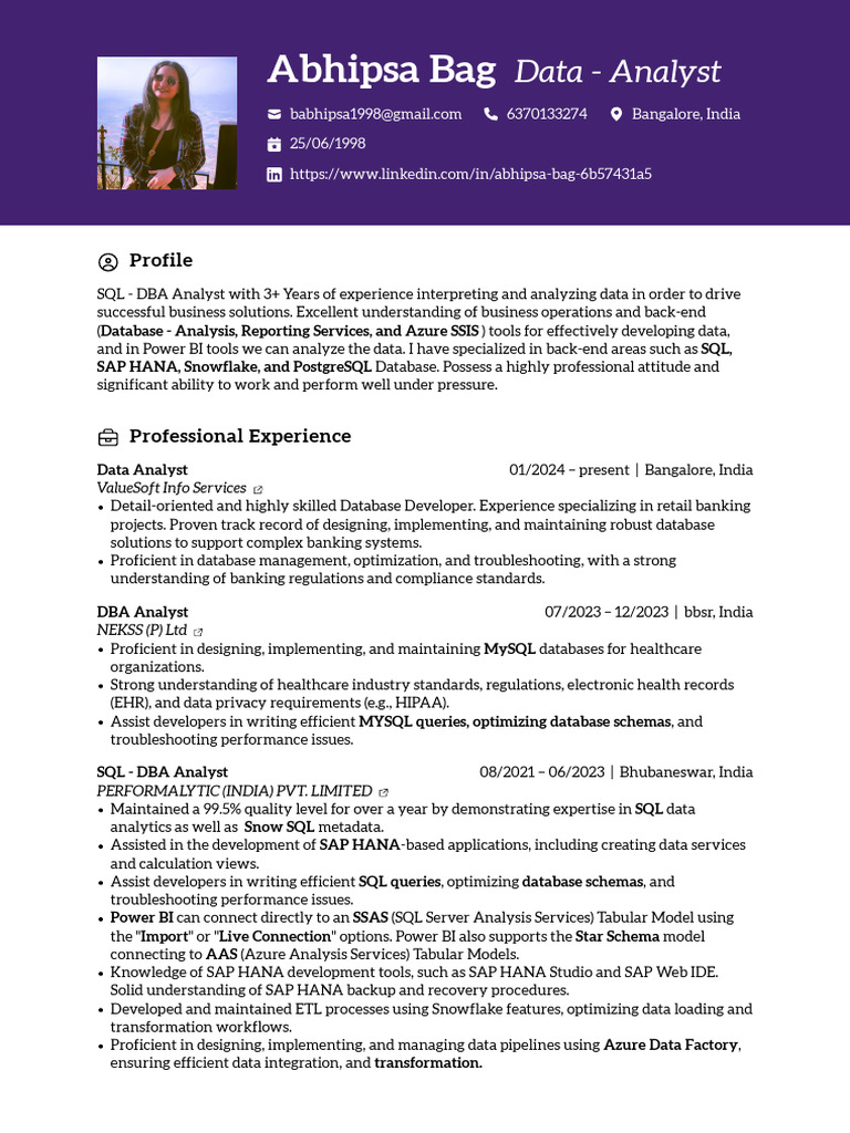 Abhipsa-Bag-data analyst Compressed | PDF | Databases | Sql