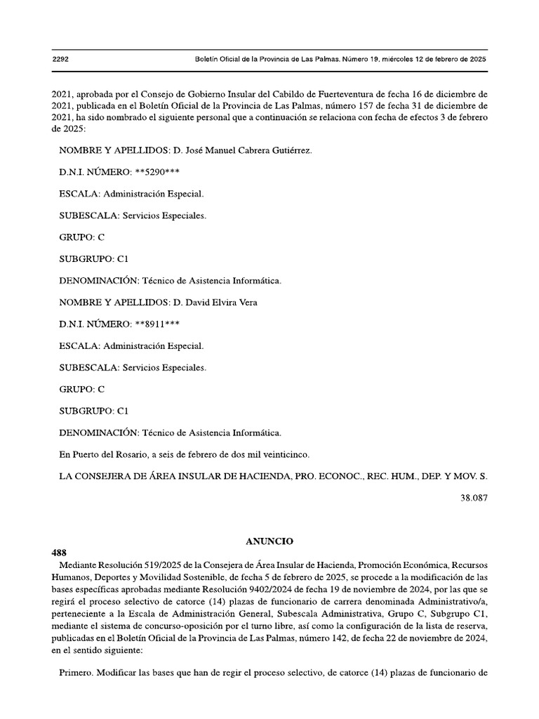 Bop 19 12.02.25 Modificación Bases | PDF