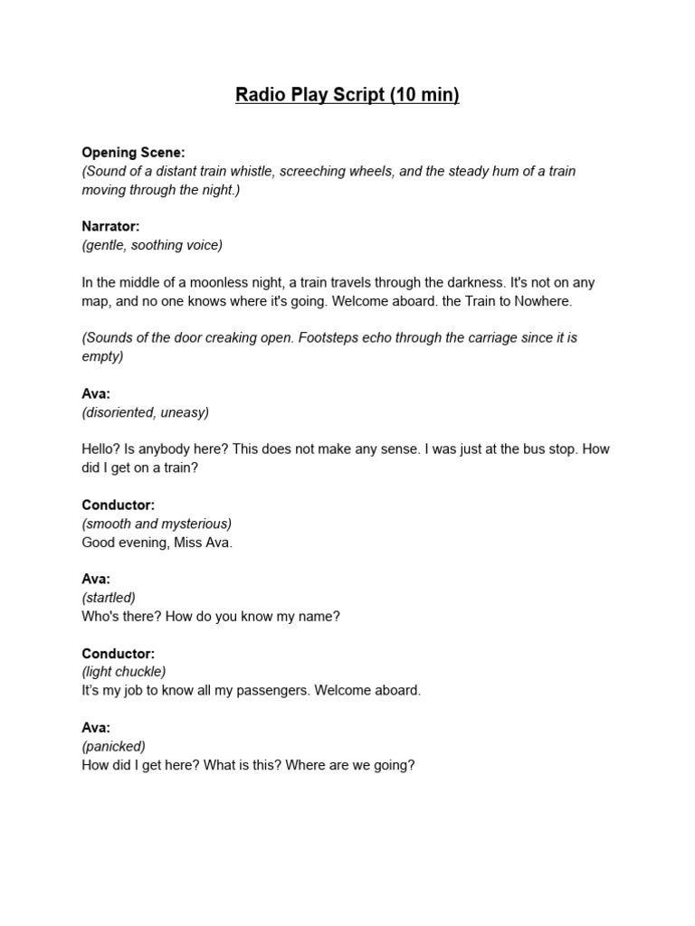 Radio Play Script (10 Min) | PDF