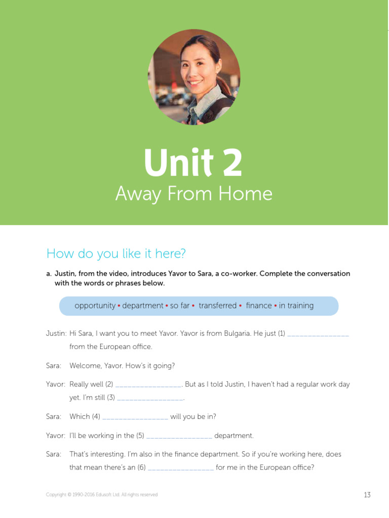 02-Intermediate 1 Workbook Unit 2 | PDF