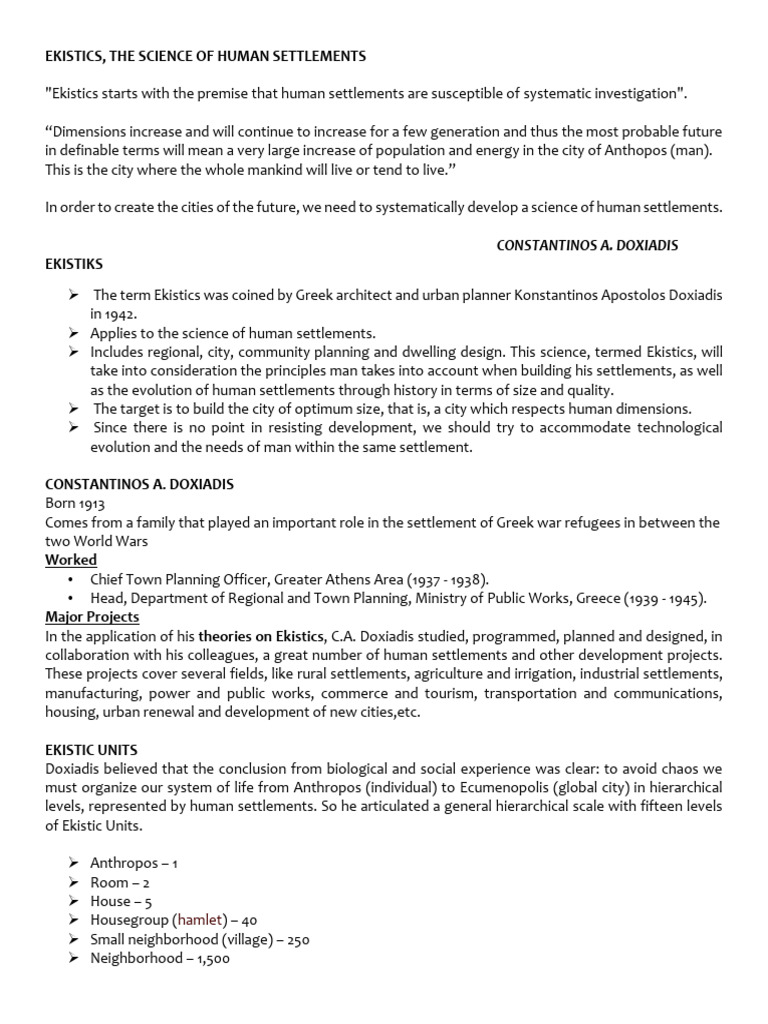 Ekistics: Science of Human Settlements | PDF | Metro Manila | Philippines