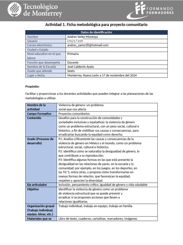 Plan de Clase Con Proyecto | PDF | Aprendizaje