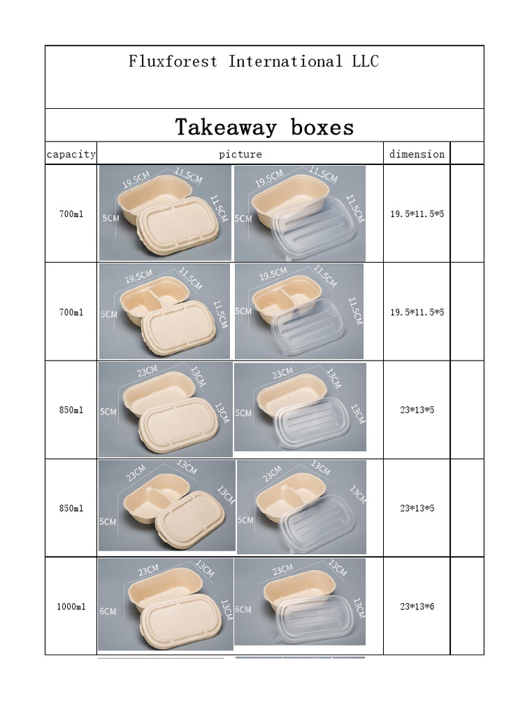 Takeaway Boxes | PDF