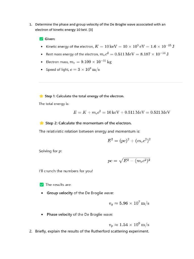 De Broglie Waves and Atomic Physics Insights | PDF | Photoelectric Effect | Electron
