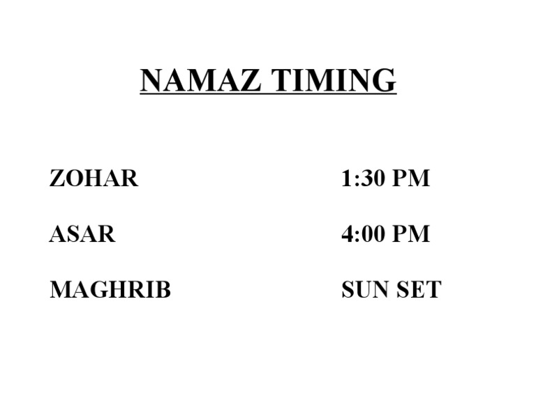 Namaz Timing | PDF