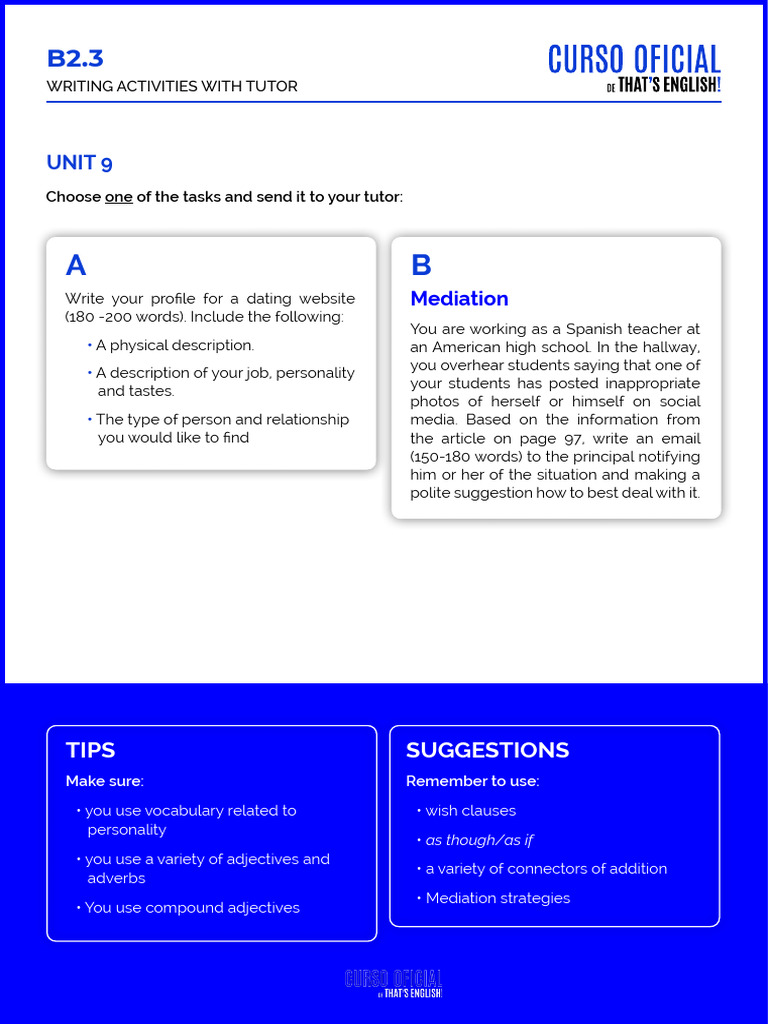B23_WRITING TASK_U9 | PDF