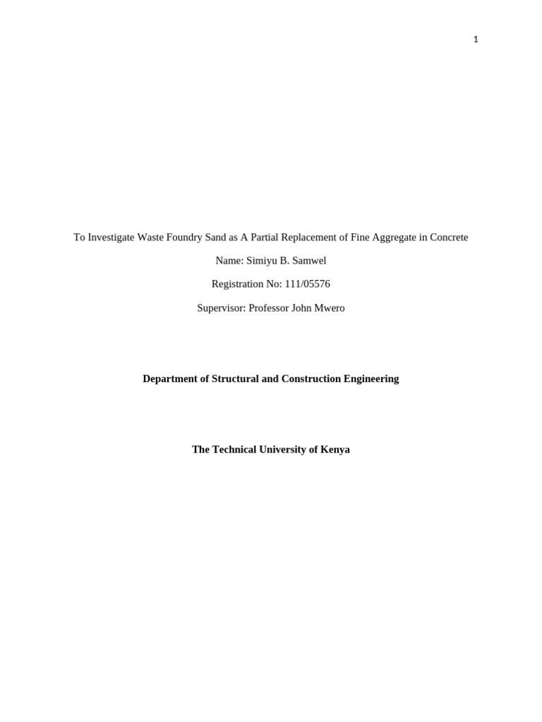 Waste Foundry Sand in Concrete Mix | PDF | Concrete | Construction ...