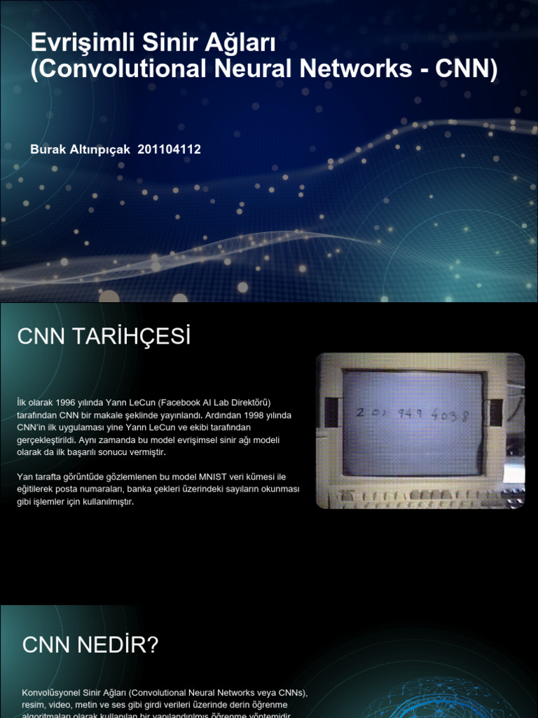 Evrişimli Sinir Ağları (Convolutional Neural Networks - CNN) | PDF