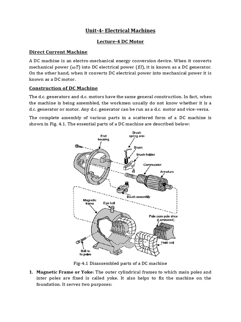 Unit-5 DC Machine Bee Notes | PDF | Electric Motor | Mechanical Engineering