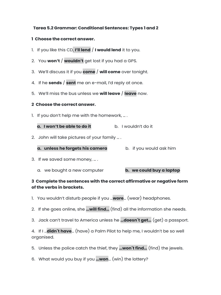Conditional Sentences Practice Guide | PDF