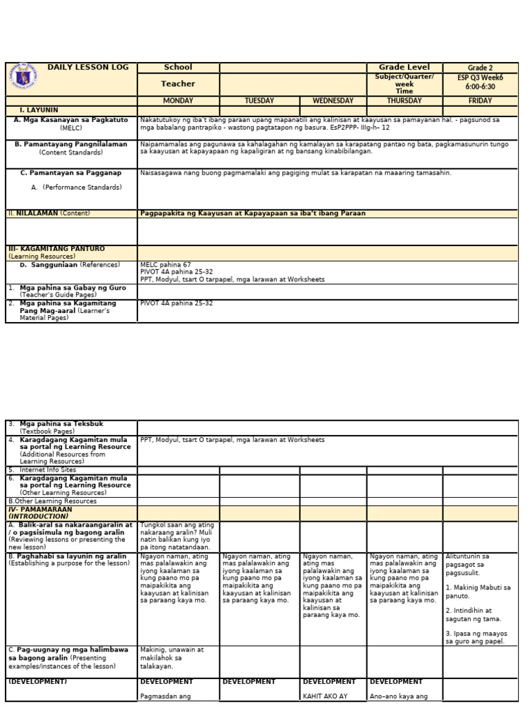 Q3-WEEK6-DLL A to J | PDF