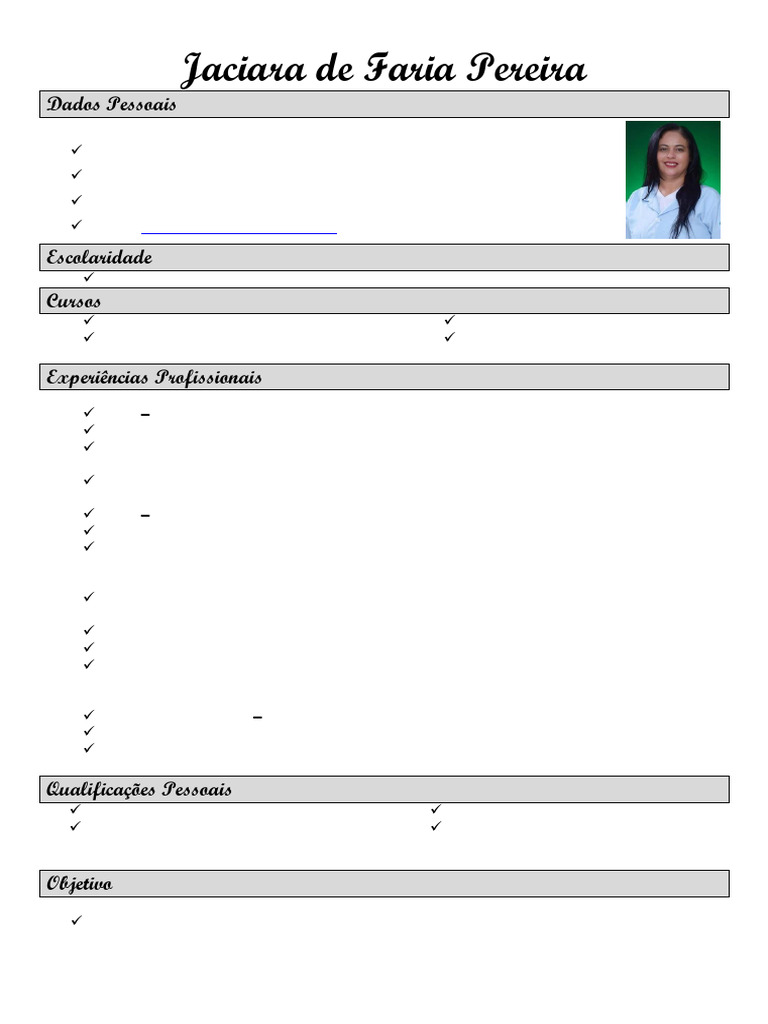 Curriculo Jaciara (Tecnico de Enfermagem) | PDF