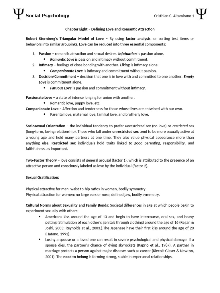 Understanding Love and Attraction Dynamics | PDF | Love | Romance (Love)