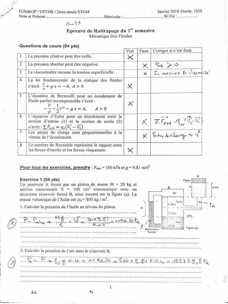 Examen6 Mécanique Des Fluides | PDF