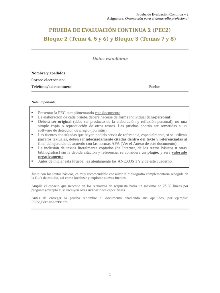 PEC2 Odp 2023 24 | PDF | Estilo apa | Evaluación