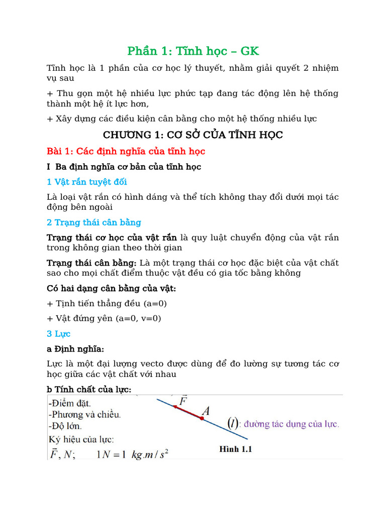 CƠ HỌC GK - CK | PDF