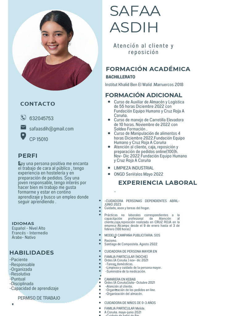 Perfil profesional de Safaa Asdih | PDF