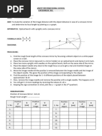 Class 12 Concave Mirror Experiment | PDF | Glass Engineering And Science | Electromagnetic Radiation