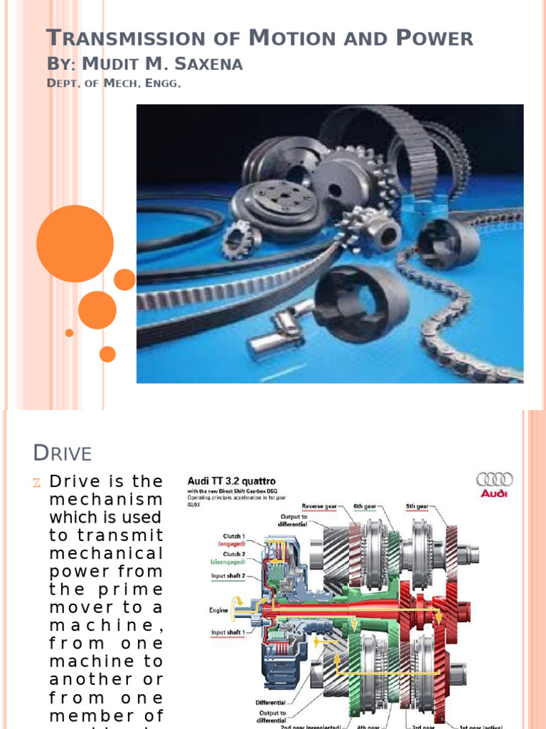 Motion and Power Transmission Methods | PDF | Belt (Mechanical) | Gear
