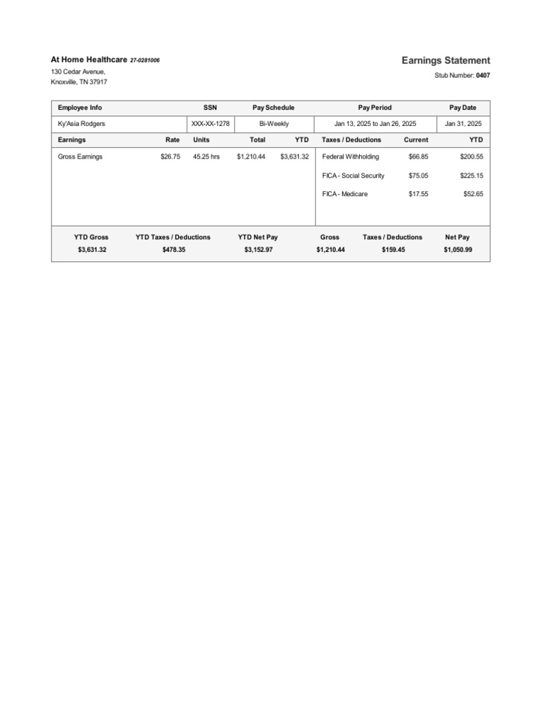 Check Stub | PDF