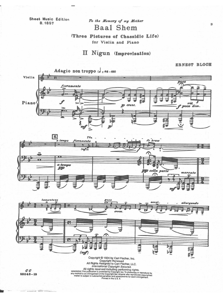 Bloch Nigun (No. 2 From Baal Shem Suite) | PDF