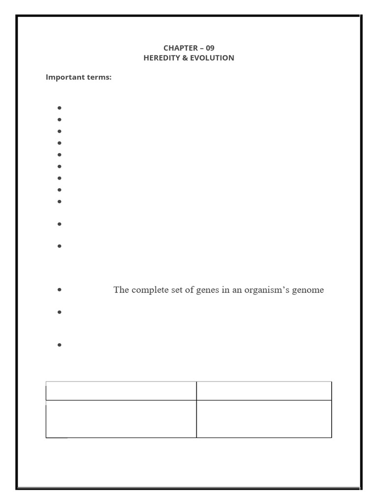 Heredity Notes Pdf Heredity Dominance Genetics