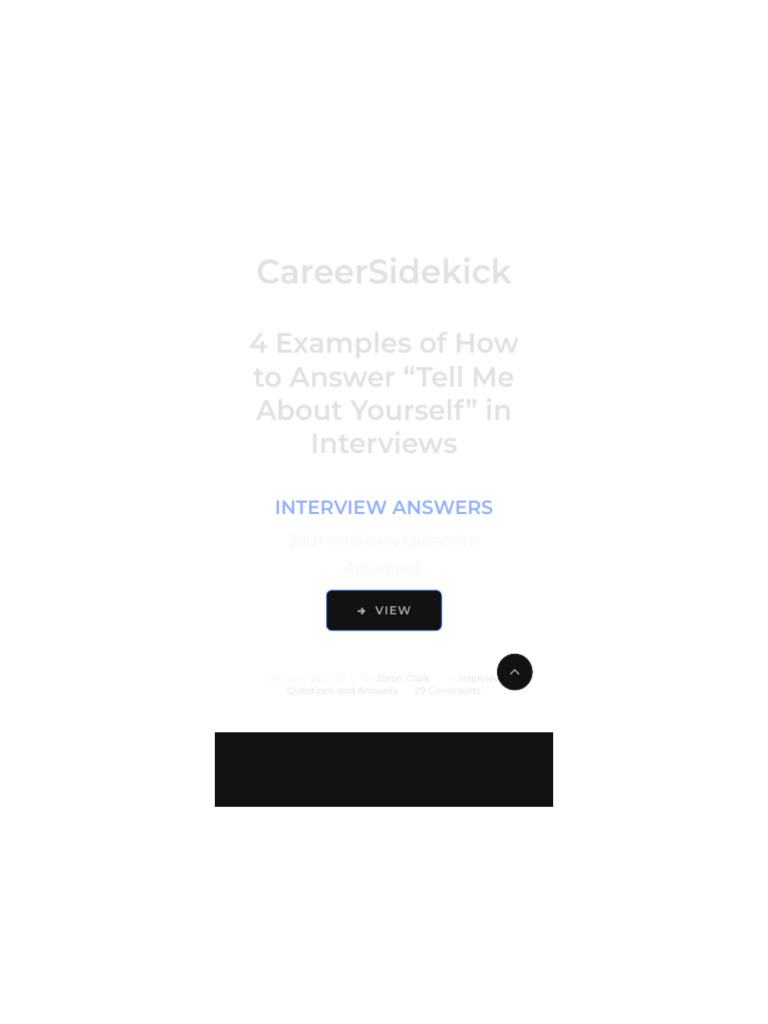 4 Examples of How to Answer “Tell Me About Yourself” in Intervie | PDF ...