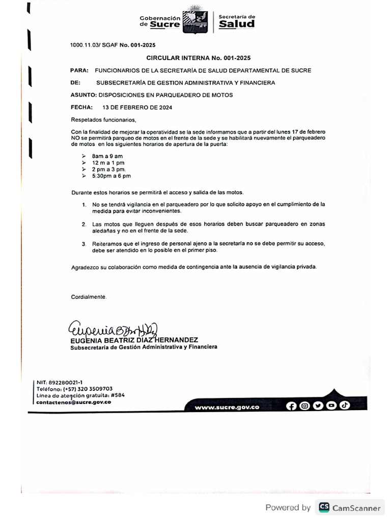 Circular 001-2025 | PDF