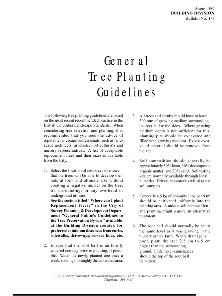 General Tree Planting Guidelines | PDF | Trees | Mulch