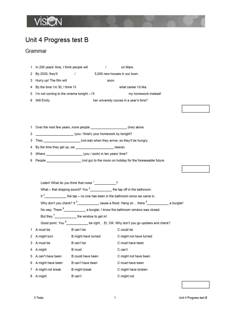 Vision L3 U4 Progress Test B | PDF | Extraterrestrial Life