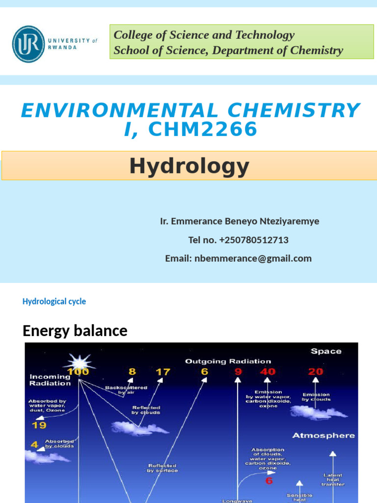 Week 4 - (B) Session2-Environmental Chemistry I-Hydrology | PDF ...