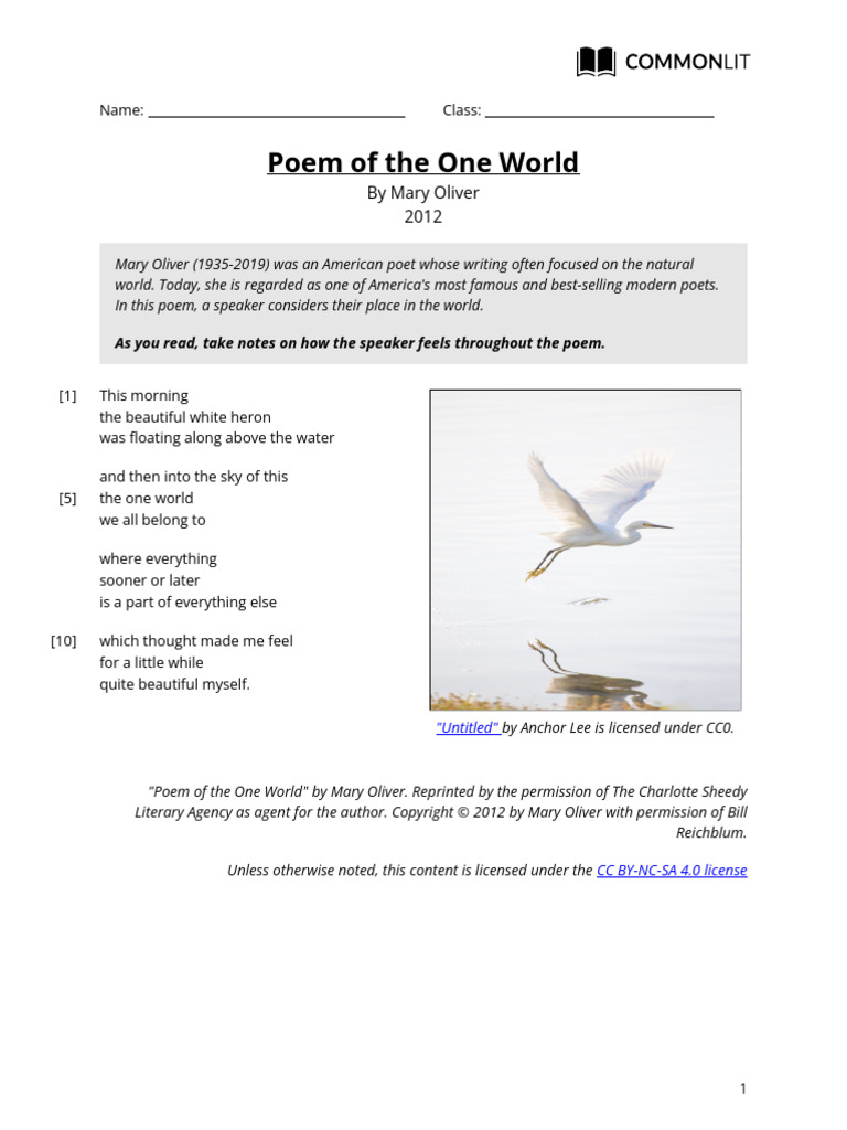 Poem of The One World | PDF