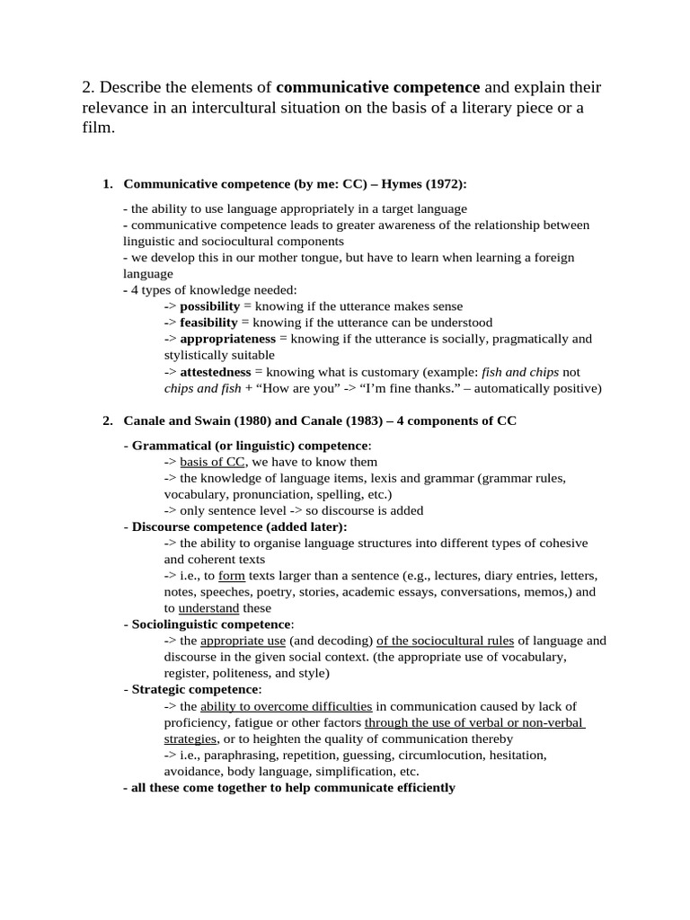 Communicative Competence | PDF | Communication | Linguistics