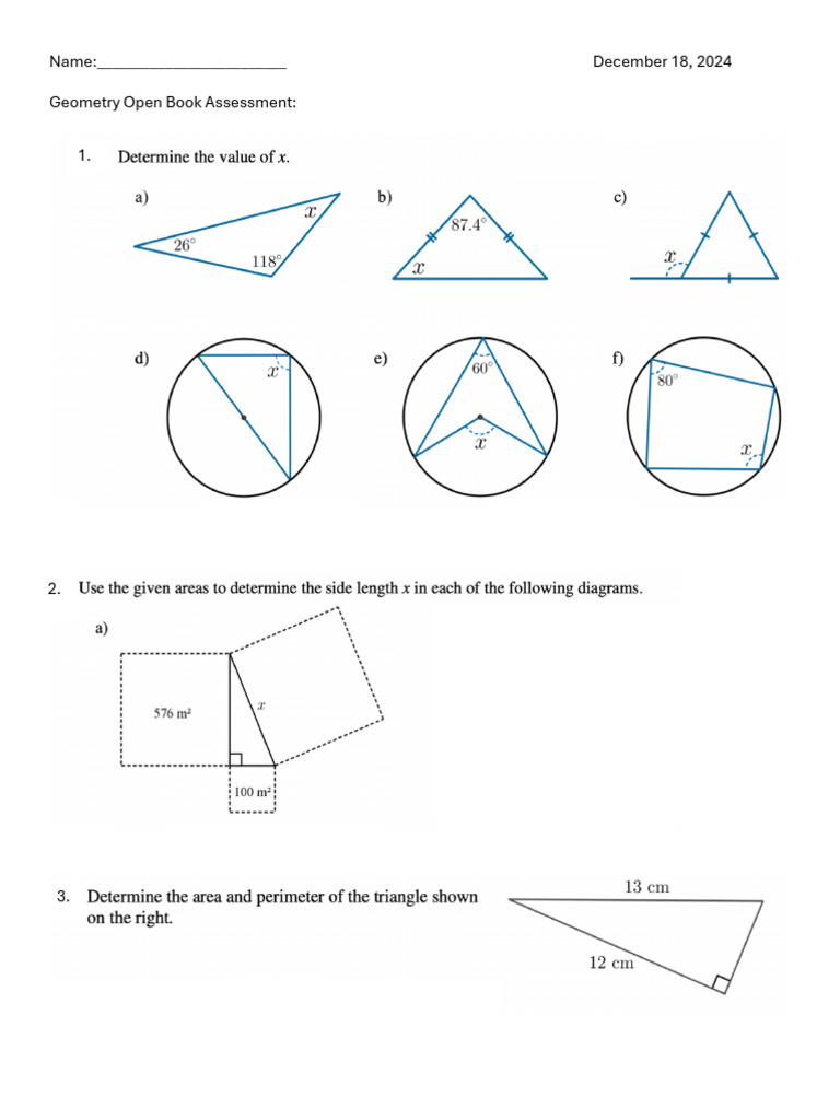 Geometry Assessment | PDF