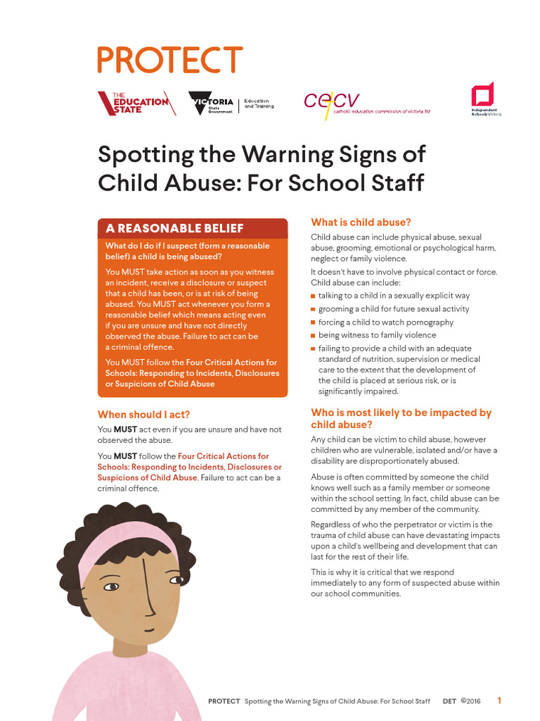Child Abuse Warning Signs for Schools | PDF | Child Abuse | Domestic ...