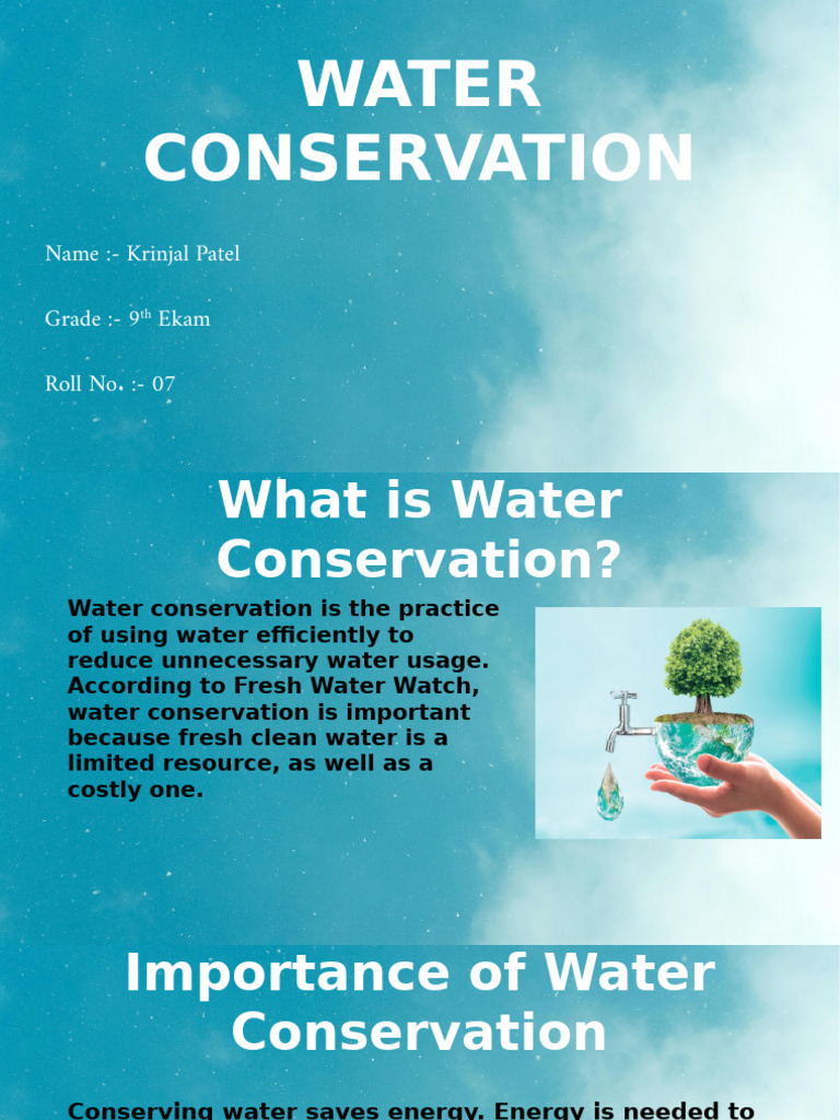 Water Conservation Methods and Importance | PDF