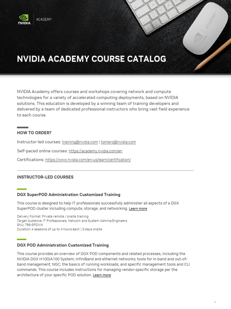 NVIDIA Academy Courses Catalog-1 | PDF | Computer Engineering | Computer Science