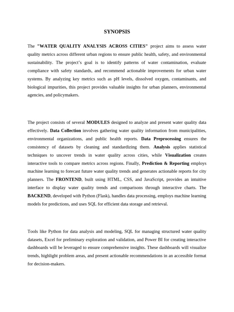 Water Quality Analysis Across Cities | PDF